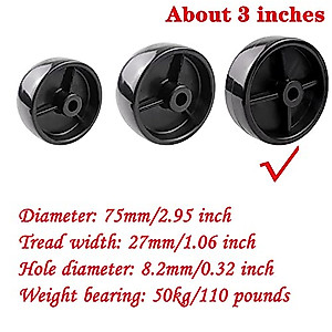 3 inch Universal Patio Heater Wheels /Storage rack caster wheels Universal Accessories - Easy to Move/Install-Gas Patio Heater Replacement Universal Movable Wheel,Outdoor Umbrella Gas Heater Wheel Kit