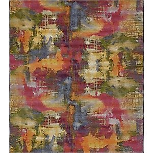 Unique Loom Outdoor Modern Collection Area Rug - Azera (10' x 12' 2" Rectangle, Multi/ Blue)