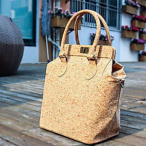 boshiho Natural Cork Handbag for Women, Top Handle Handbag Tote Crossbody Vegan Bag Satchel