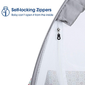 Minnebaby Pack N Play Tent, Keep Baby from Climbing Out, Mini Crib Safety Mesh Canopy, Play Yard Tent Cover, See Through and Breathable, Against Cats and Mosquitoes