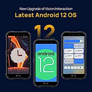 Ulefone Lasted Android 12 Unlocked Rugged Phone, Armor X6 Pro (2022 New) Rugged Smartphone, 8GB + 32GB, 128GB Extension 4000mAh, 5.0 inch, 13MP + 5MP, IP68 Waterproof Cell Phone, 4G Dual SIM- Black