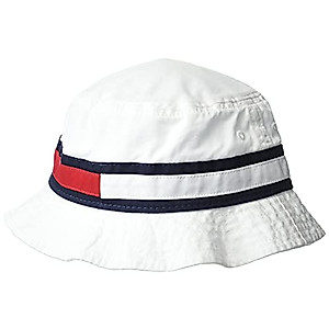 Tommy Hilfiger Mens Bucket Hat, Snow, Small US