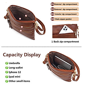 SunForMorning Crossbody Bags for Women Lightweight Handbags Shoulder Bag Purses (Brown)