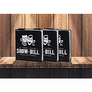 Show-Bill/Playbill Binder for Broadway and Theatre Show-Bills, Comes with 20 Sheet Protectors to Hold and Organize All Your Playbills, D-Ring, Black, by Ring Binder Depot