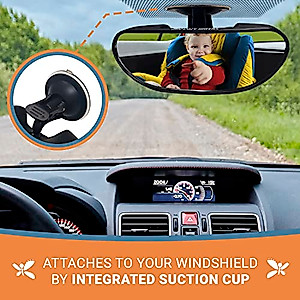 Rearview Baby Car Mirror Windshield Infant Front Facing, Shatterproof Child Safety Mirror, Adjustable Suction Cup (S) by COZY GREENS