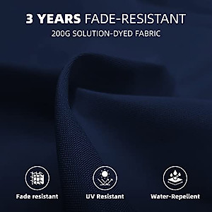 wikiwiki 10 FT Solar Offset Hanging Umbrella, Lighted Patio Cantilever Umbrella with 32 Lights, Infinite Tilt, Fade Resistant RECYCLED FABRIC Canopy & Cross Base, for Yard, Garden & Deck(Navy Blue)