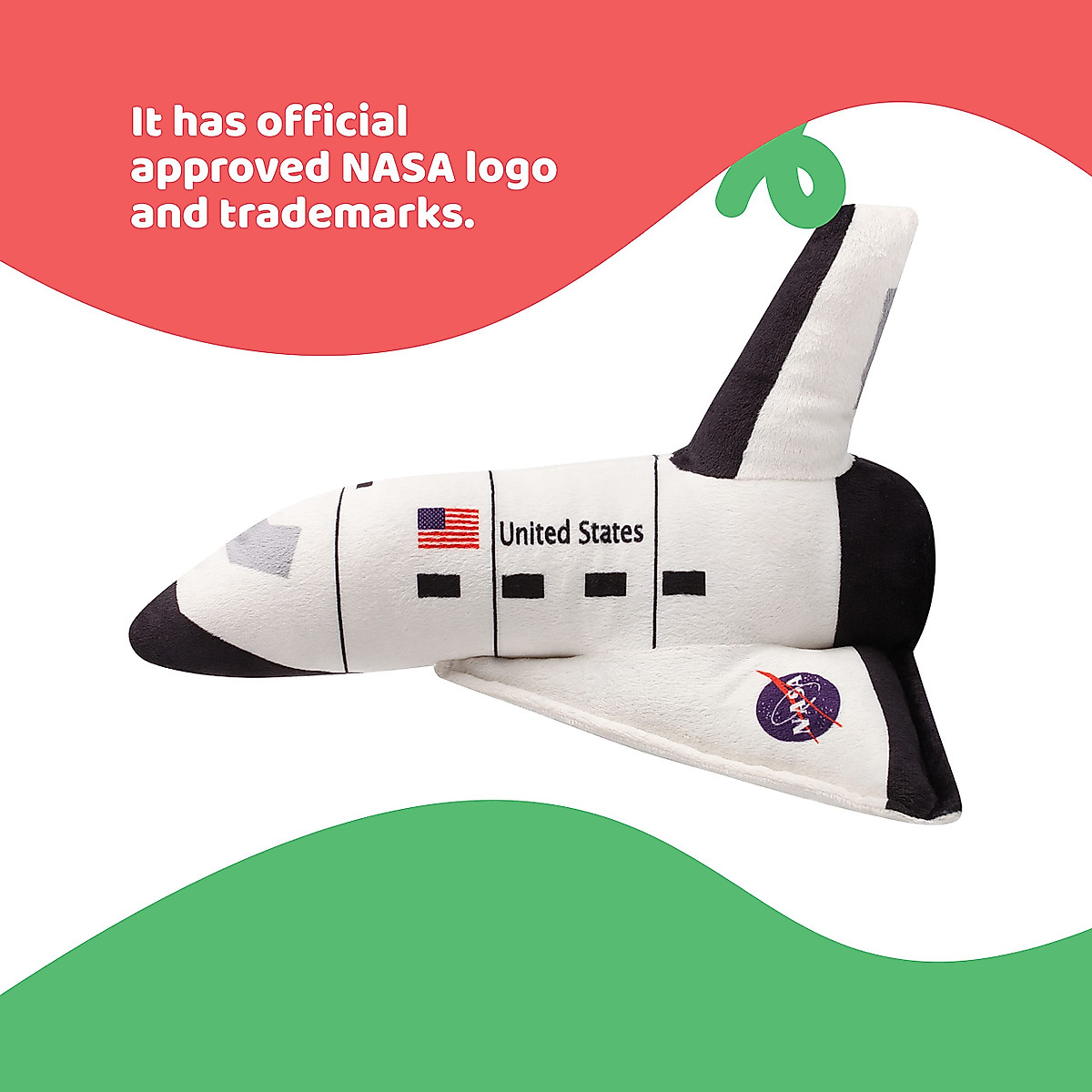 Dazmers 10” Stuffed Space Shuttle and Astronaut Plush Soft and Cuddly Plush Space Shuttle Toy for Kids –Birthday Gift for Boys Girls, Toddlers Pretend Role Play