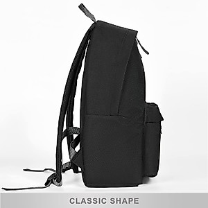 KDWAVE Classic Backpack for Women Men Lightweight Laptop Backpack Daypack Travel Bag with Adjustable Padded Shoulder Straps Black