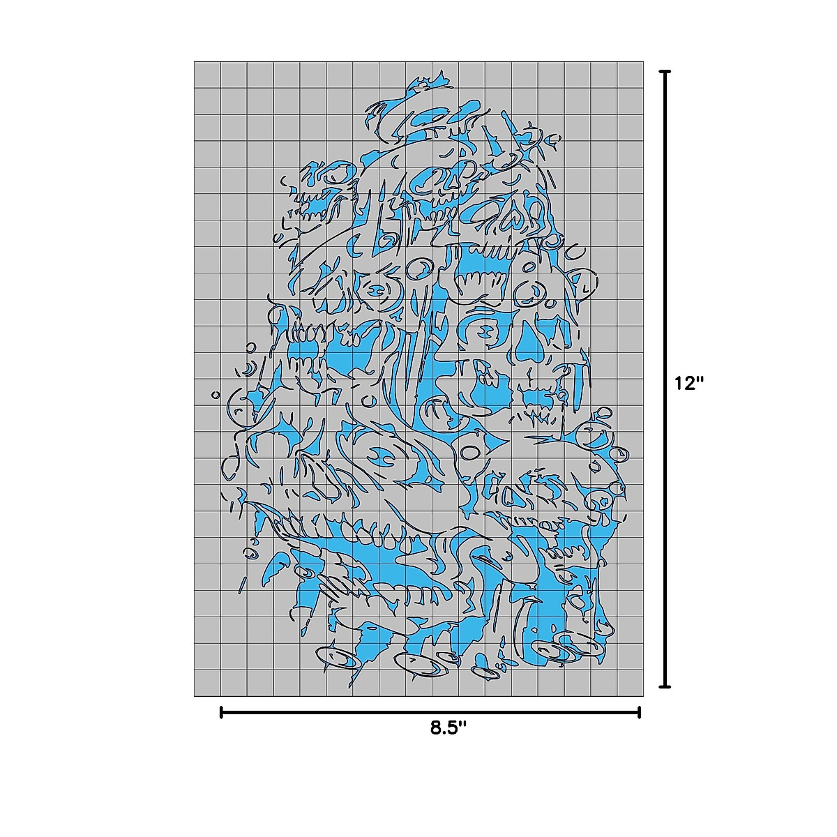 SKL2001P Skull Grave Yard RC Body Spray Paint Mask/Stencil