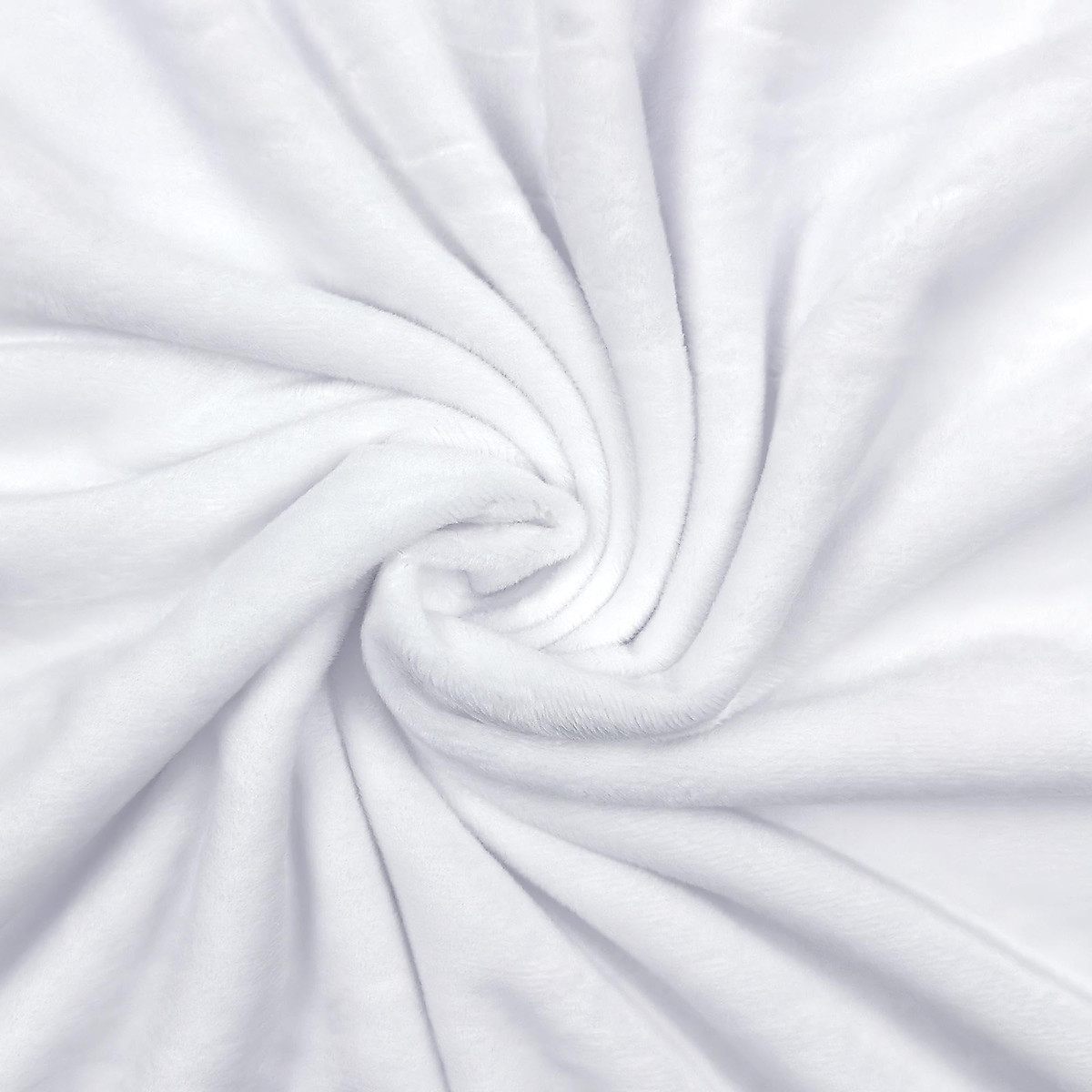 Barcelonetta | Minky Fabric | Plush, Super Soft, Cuddle | Solid Minky | by The Yard | 60" Wide | Baby Blanket, Change Station Cover, Pillow, Scarf, Beanie (White, 1 Yard)