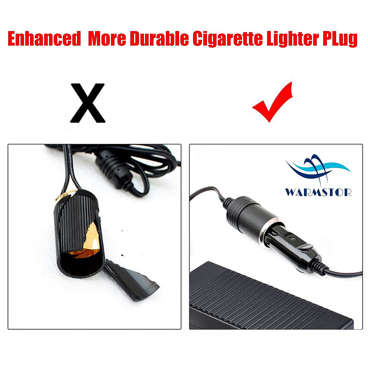 AC to DC Converter, Warmstor 8.5A 102W 110-220V to 12V Car Cigarette Lighter Socket AC to DC AC/DC Power Converter Adapter for Car Vacuum and Other 12V Devices Under 100W