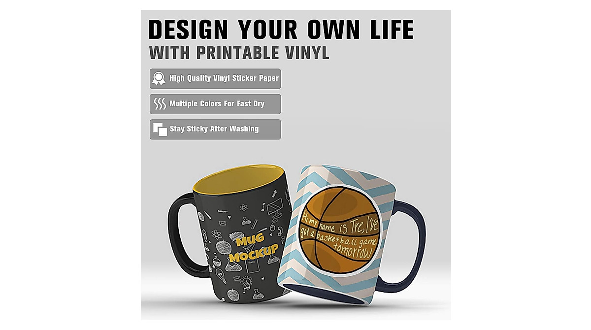 55 Glossy Waterproof Printable Vinyl for Inkjet/Laser