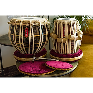 MAHARAJA Tabla Drum Set - Buy 3KG Black Brass Bayan, Finest Dayan, Hammer, Cushions & Cover PDI-EA