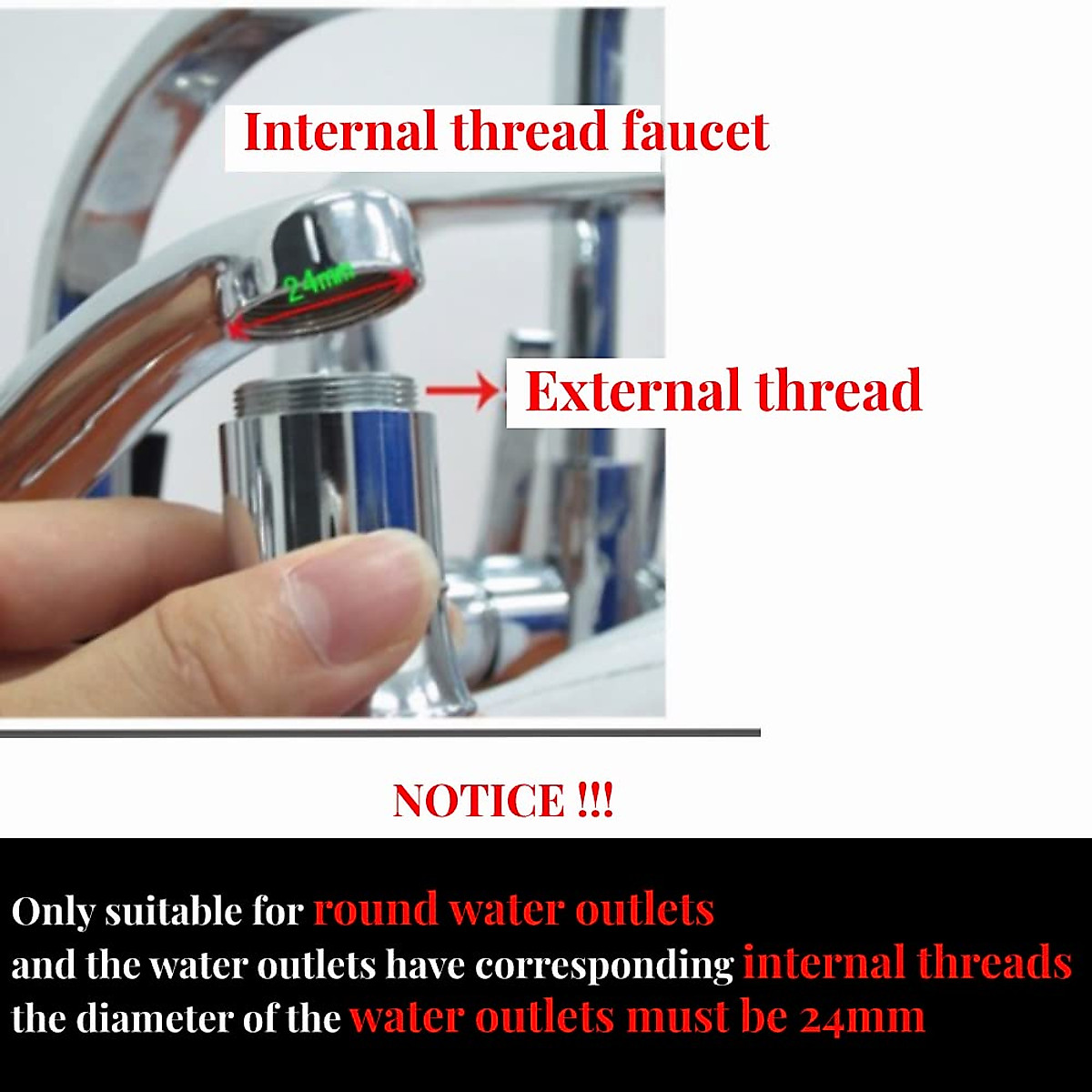 Temperature Sensitive 3 Color Gradient LED Water Faucet Colors Changing LED Water Stream Faucet Tap Cold and Hot Water Mixer Sink Tap for Kitchen and Bathroom