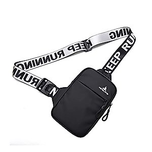 FAIME Sling Bag for Women Chest Bag with 5 Colors One Strap Backpack for Men Outdoor Sports Running Cycling Hiking (Black)