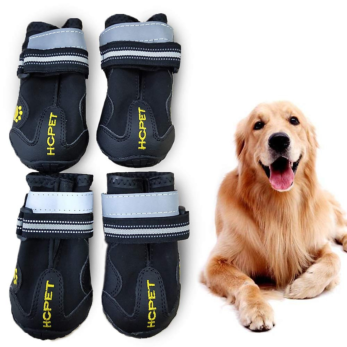 WUXIAN Waterproof Dog Shoes,Dog Outdoor Shoes, Running Shoes for Dogs,Pet Rain Boots, Labrador Husky Shoes for Medium to Large Dogs,Rugged Anti-Slip Sole and Skid-Proof-Size5