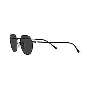Ray-Ban RB3565 Jack Round Sunglasses, Black/Polarized Black, 53 mm