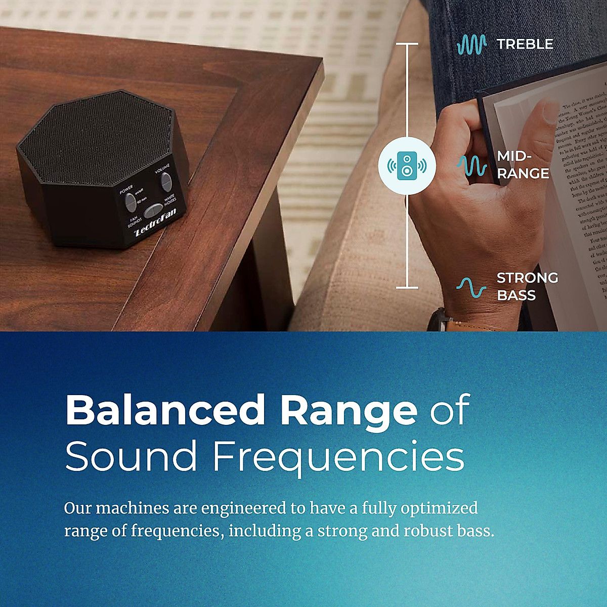 LectroFan High Fidelity White Noise Machine with 20 Unique Non-Looping Fan and White Noise Sounds and Sleep Timer