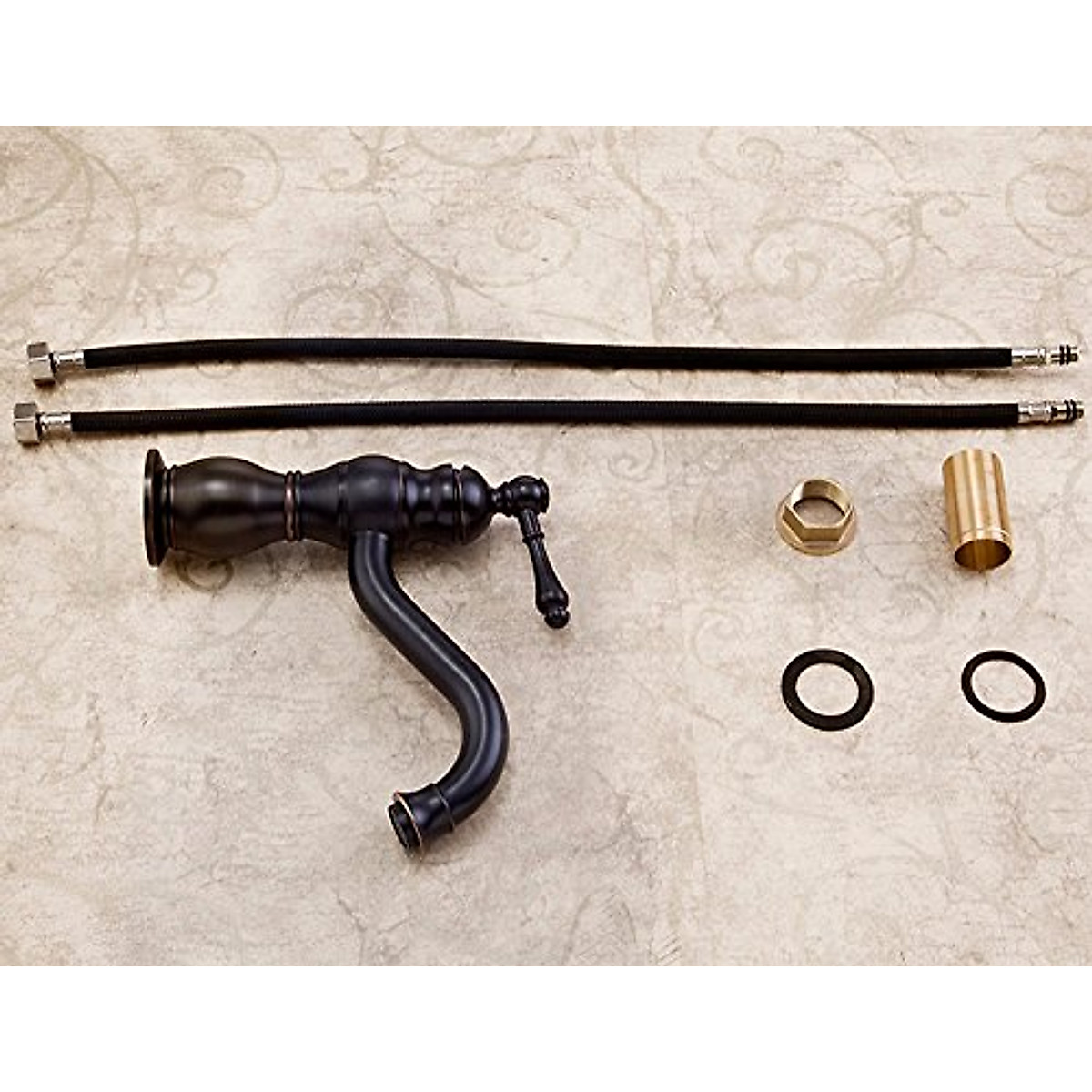 SJQKA-Faucet All copper bronze black European antique dish basin faucet kitchen faucet can rotate the general tap Basin