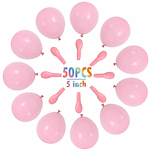 BEISHIDA 50Pcs Light Pink Party Balloons 5 Inch Light Pink Balloon Matte Latex Ballon White Round Balloons for Party Birthday Wedding Graduation Anniversary Baby Shower