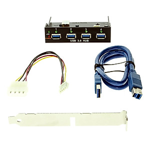 Internal Bay USB 3.0 4-Port VIA USB 3.0 SuperSpeed Chip Hub with LED