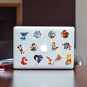 100pcs Disney Cartoon Stickers Gifts for Kids Girl, Cute Princess Waterproof Vinyl Decal for Teen Laptop Water Bottle Bike Guitar Phone Skateboard Luggage (100 Cartoon)