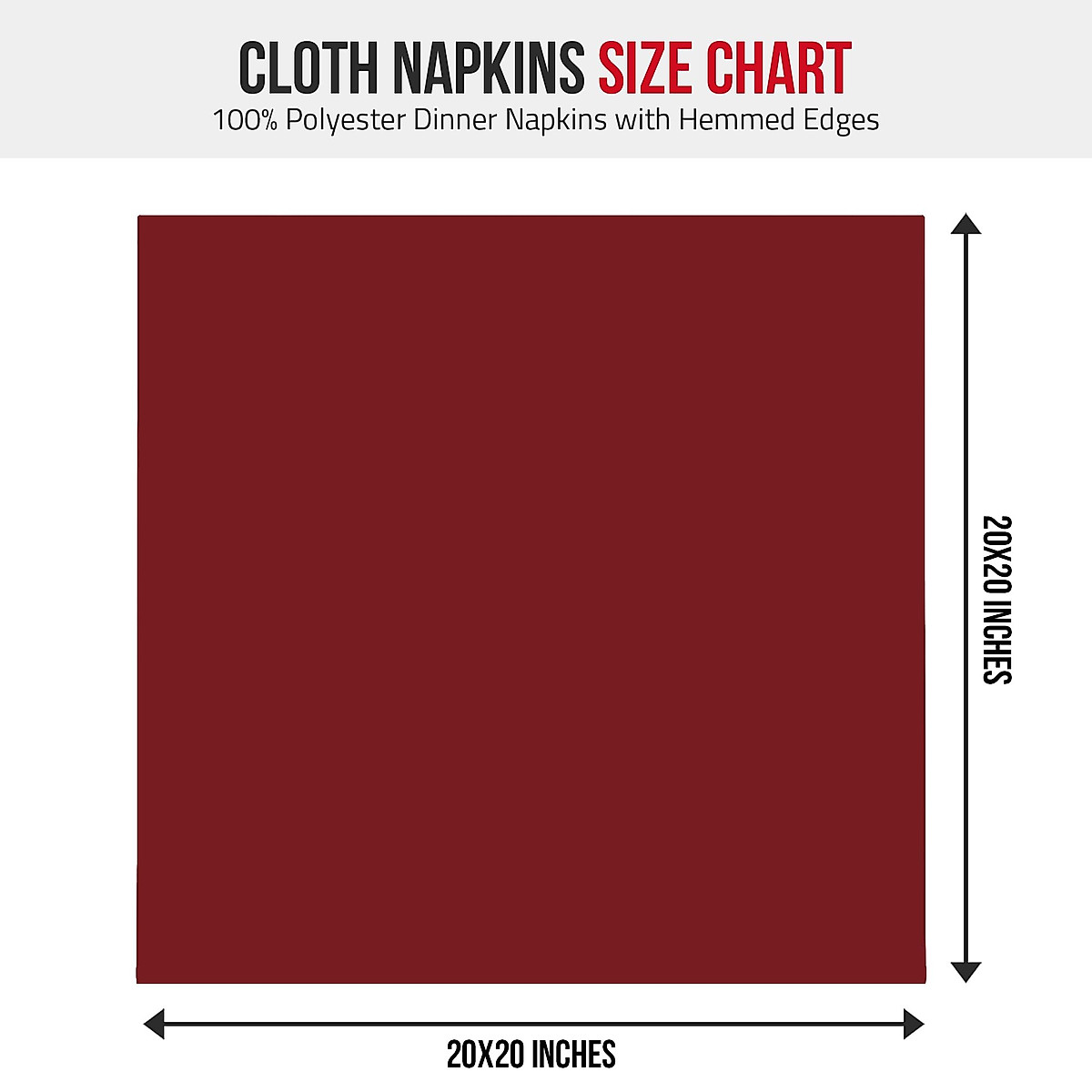 Utopia Home Red Cloth Napkins (12 Pack, 20x20 Inches), Ideal Dinner Napkins for Party, Wedding and Lunch/Dinner