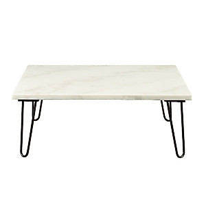 ACME Furniture Coffee Table, White Marble and Black