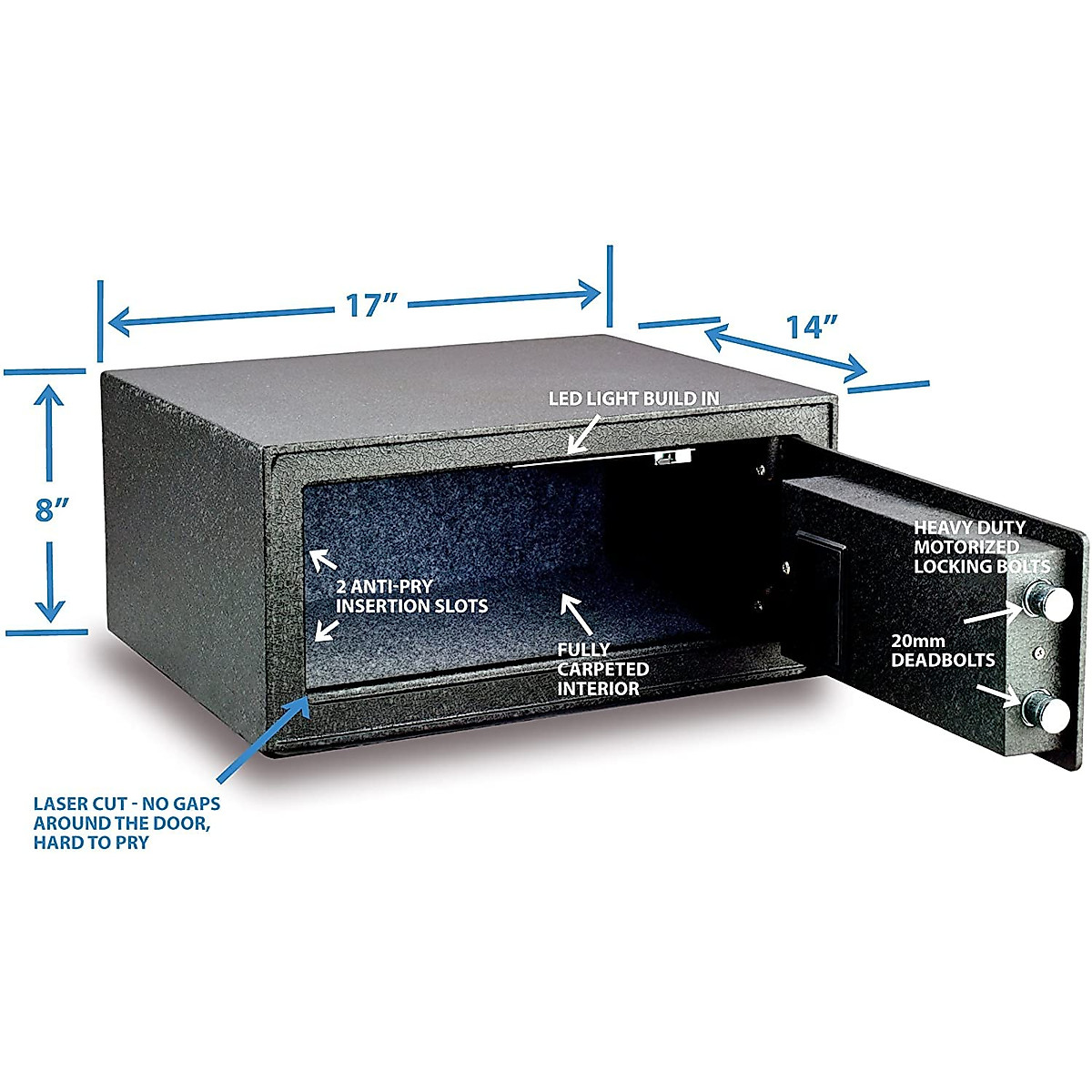 Viking Security Safe VS-35BLA Heavy Duty Biometric Fingerprint LCD Keypad Safe