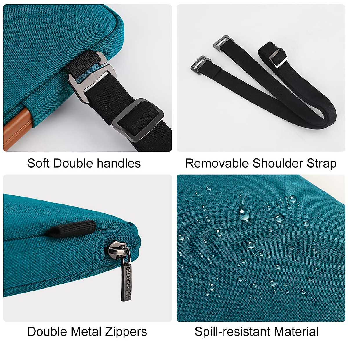 DOMISO 17.3 Inch Laptop Bag Cover Waterproof Shockproof Notebook Sleeve Case Shoulder Bag Protective Cover for 17.3" HP Pavilion 17/HP Envy 17/HP 17/MSI/Lenovo IdeaPad 321,Teal