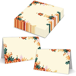 Thanksgiving Party Seating Cards,Name Place Cards for Table Setting,Food Labels for Party Buffet,Place Cards for Weddings,Reserved Seating Signs,Tent Cards,Party Supplies,Set of 25 Seat Cards-Z1