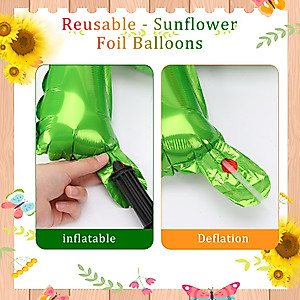 6 Pack Sunflower Balloons,Sunflower Mylar Balloon Arch Kit,Yellow Aluminum Foil Sunflower Balloon Garland, Sunflower Birthday Party Decorations, Sunflower Decorations for Party Wedding Shower,36 Inch