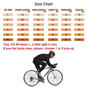 ROCKBROS Cycling Jackets for Men Winter Bike Jackets Thermal Windproof Jacket for Men Cold Weather Cycling Running Hiking Black Red