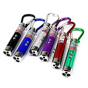 CHUQIANTONG 6PCS Mini Red Laser Pointer Cat Toy Interactive Training Tools White LED Torch Light Pet Supplies