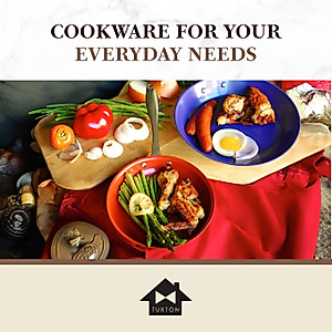 Non Stick Frying Pans Tuxton Concentrix 2pc Stainless Steel Pan Set - Stove & Oven Compatible 8 & 11in Ceramic Frying Pan with Riveted Handles Cobalt Blue