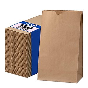 Fit Meal Prep 150 Pack 12 lb Brown Paper Lunch Bags, 13 x 7 x 4.5" Durable Paper Bags Bulk for Packing, Delivery, Take Out, Grocery, Retail Shopping, Premium Kraft Paper Sack for Snacks, Bakery