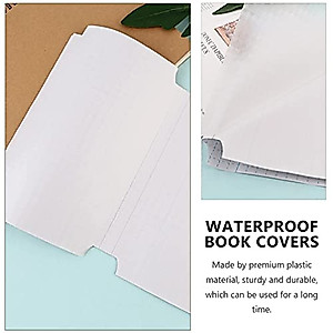 Cabilock 20Pcs Book Cover Plastic Clear Textbook Wrap Protector Self Adhesive Bookcover Adhesive Liner to Cover Books Textbook Wraps Waterproof Book Cove Protector for