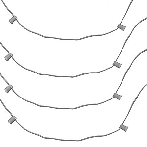 EST. LEE DISPLAY L D 1902 Outdoor Patio String Light Cords with Male & Female Plugs Green & White Wire 12in Spacing Sockets, 25FT Length (White, C7 - E12)