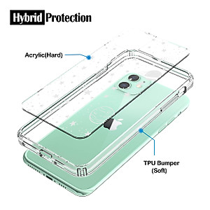 RANZ iPhone 11 Case, Anti-Scratch Shockproof Series Clear Hard PC+ TPU Bumper Protective Cover Case for iPhone 11 - Universe