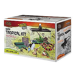 Zilla Basic Tropical Reptile Starter Kit, 10 Gallon Terrarium, for Juvenile Tropical Pets