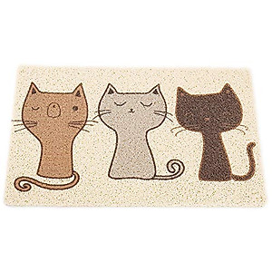 Cat Litter Mat,Super Cute Cat Feeding Placemat for Puppy Pet Food Catching,Water-Resistant,Durable and Easy to Clean.
