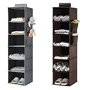 YOUDENOVA Hanging Closet Organizers and Storage, 6-Shelf Closet Hanging Storage Shelves