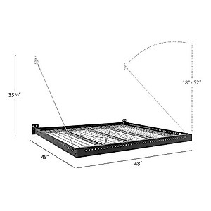 NewAge Products Pro Series Black 4'. x 4'. Wall Mounted Steel Shelf, Garage Overheads, 40402