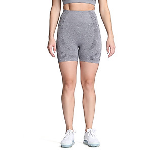 Aoxjox Vital Seamless Biker Shorts for Women High Waist Workout Shorts Booty Running Yoga Shorts (Vital Smokey Grey Marl, Small)