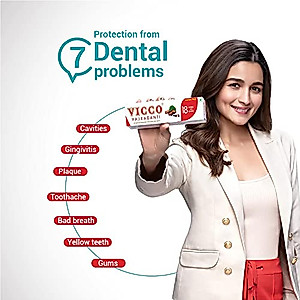 Vicco Vajradanti Herbal Toothpaste 18 Herbs and Barks - Pack of 3 (100g) - Specially Packed and Exported by Behal International