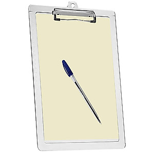 Acrimet 3 Pack Clipboard Letter Size A4 (13 3/8” x 9 7/16”) Low Profile Clip & Side Rulers, Durable Plastic for Office, School, Home Use - Clear Crystal Color