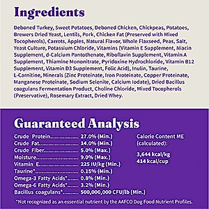 Halo Purely for Pets Holistic Dog Food, Complete Digestive Health Grain Free Cage-Free Turkey and Sweet Potato Recipe, Healthy Weight Support, Dry Dog Food Bag, Adult Formula, 3.5-lb Bag