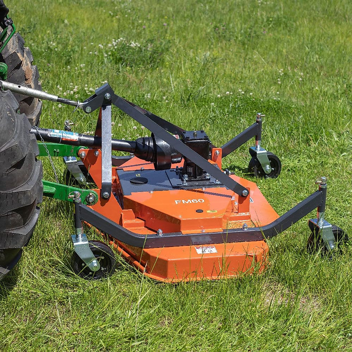 Titan Attachments 3 Point PTO Finish Mower, 48" Cutting Width, Category 1 Hitch, Rear Discharge, Requires 18-30 HP Tractor, Low-Noise Cast Iron Gearbox