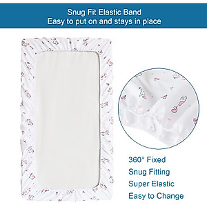 Pack and Play Sheets, Pack n Play Sheets | Mini Crib Sheets 2-Pack, Ultra Soft Pack n Play Mattresses Sheets Compatible with Graco Pack n Play, Soft and Breathable Material, Pink