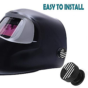 Welding Hood Pipeliner Helmet Fasteners-1Pair Black American USA Flag Pattern Aluminum Helmet Pipeliner Headgear Replacement Parts Accessories Screws Flip Hood, Anti-Rust and Durable (Black-zw) 2